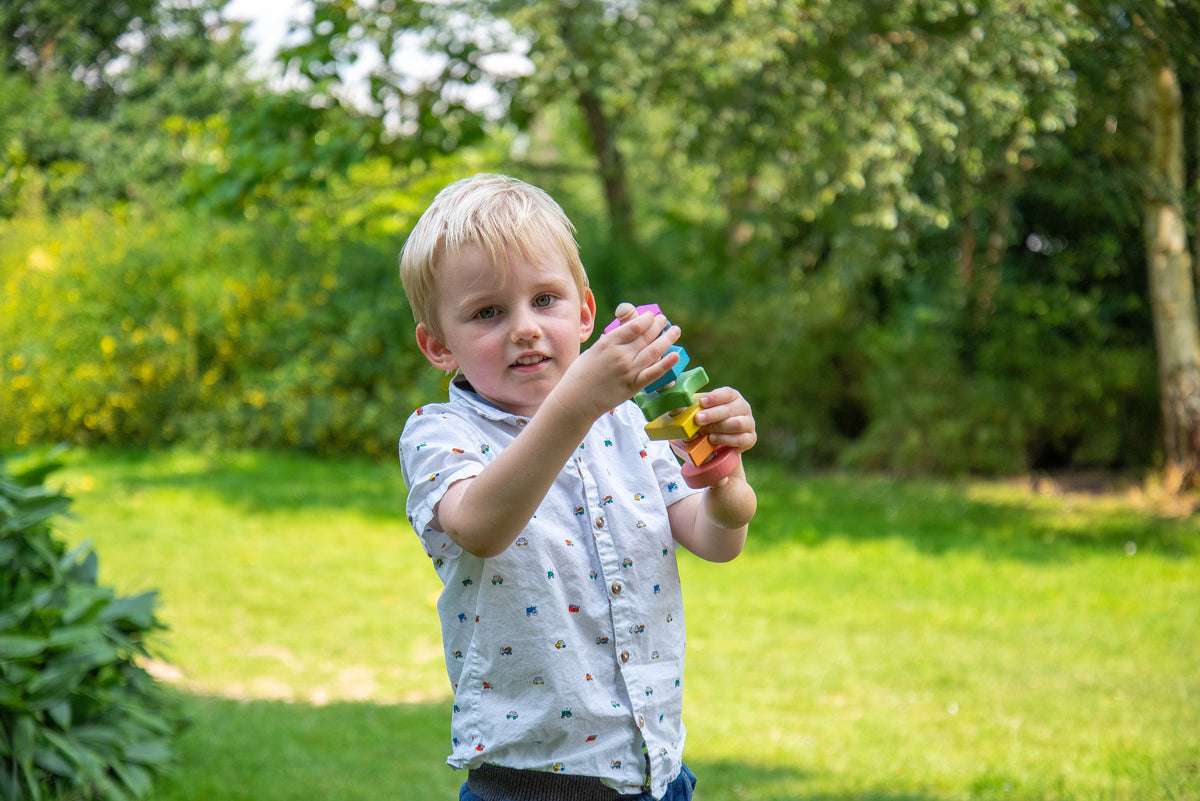 RAINBOW WOODEN SHAPE TWISTER – Balancing Act Toys